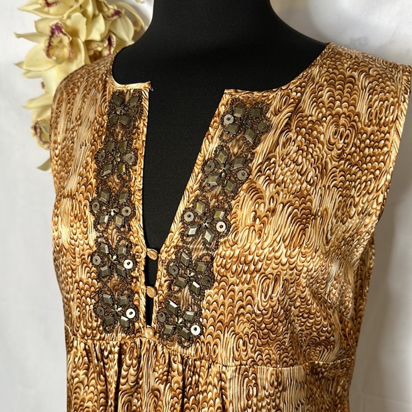 Beth Bowley | Dresses | 0 Silk Beth Bowley Sleeveless Printed Midi ...